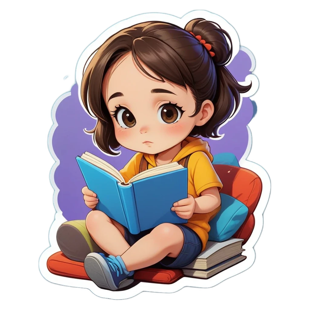 Reading is Hard 卡通 贴纸, 下载 PNG | UltraSticker